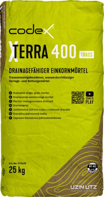Codex X-Terra 400 Drainagefähiger Einkornmörtel - 25 Kg (4059746734225)