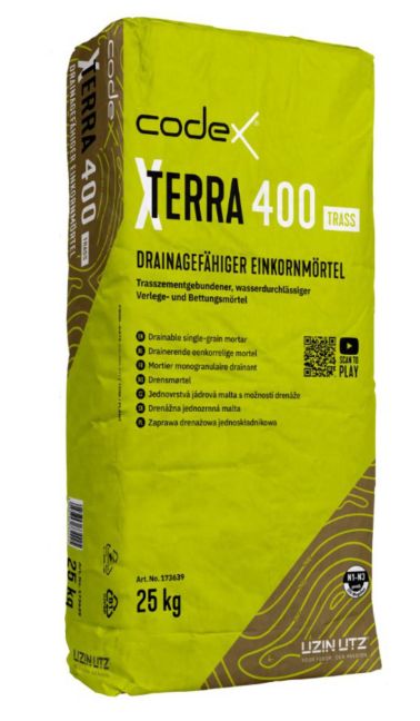 codex X-TERRA 400 TRASS Bettungs- und Drainagefähiger Einkornmörtel ...