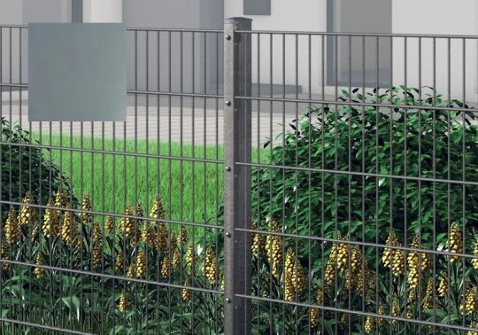 Hadra Doppelstabmattenzaun Komplettset Verzinkt - Elemente 2,5 m breit - incl. Pfosten und ...